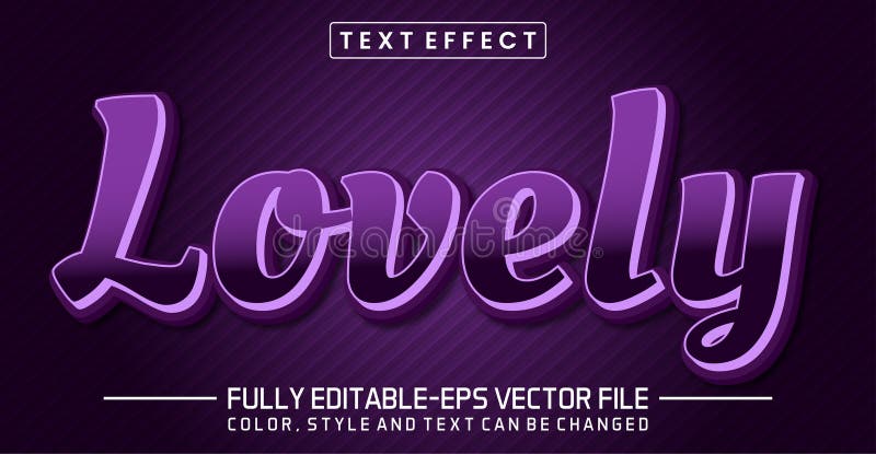 Lovely Text Editable Style Effect Stock Vector - Illustration of ...