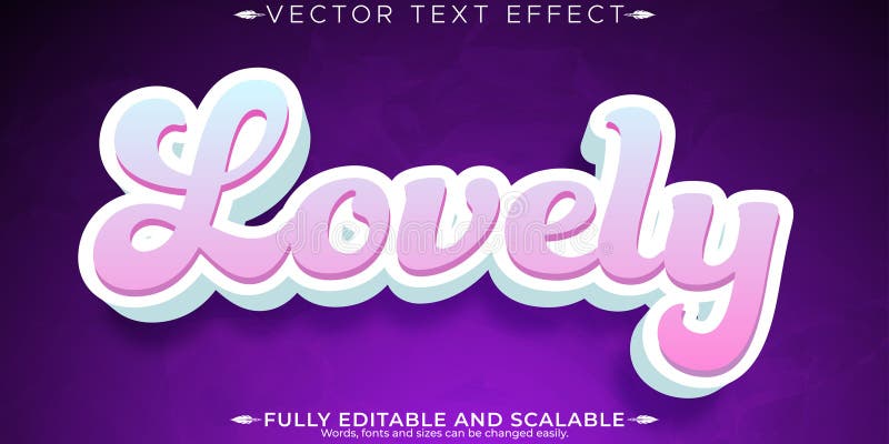 Lovely Text Effect, Editable Adorable and Charming Customizable Font ...
