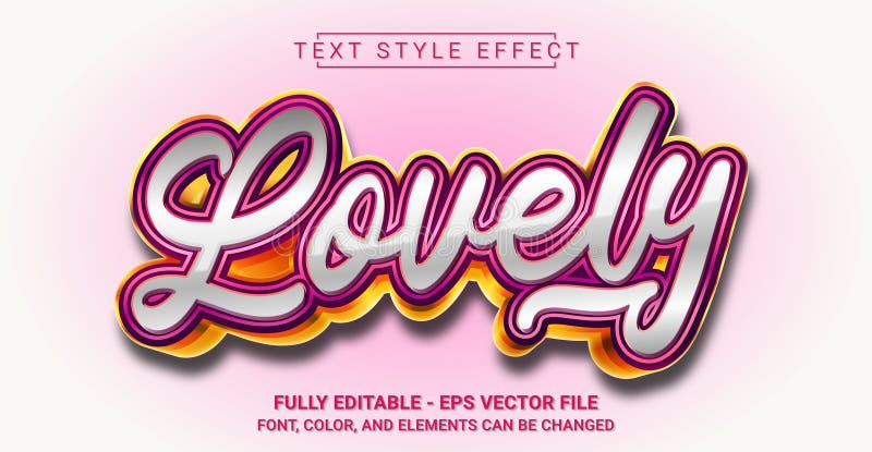 Lovely Text Style Effect. Editable Graphic Text Template Stock Vector - Illustration of romantic ...