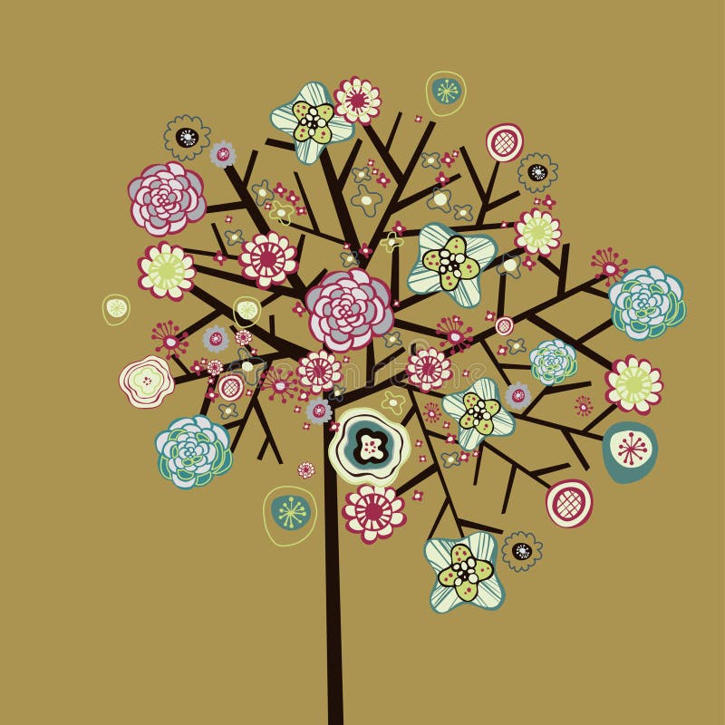 Lovely tree design stock illustration. Illustration of card - 9016656