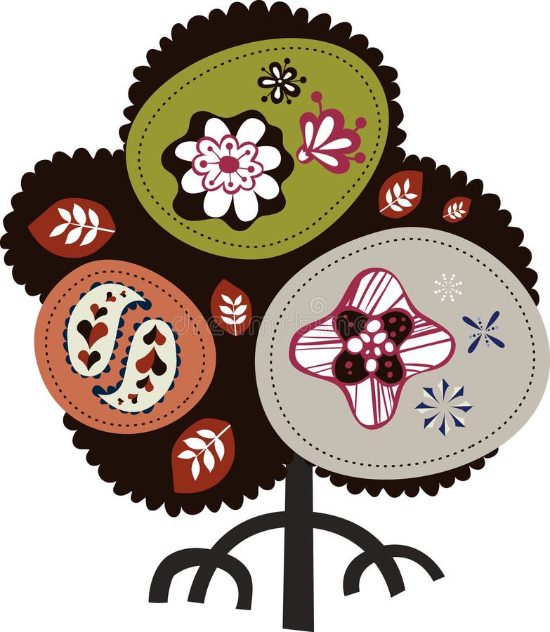 Lovely tree design stock illustration. Illustration of blossom - 9016902