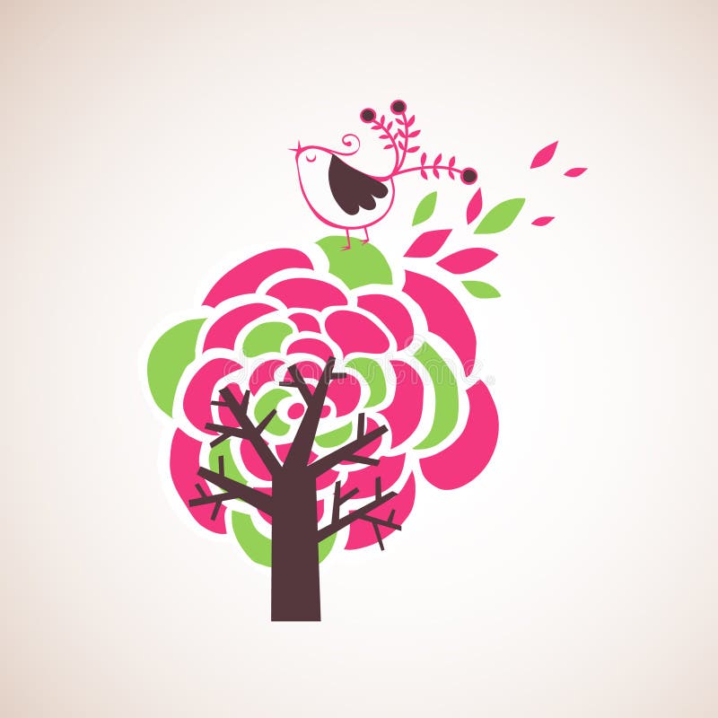 Lovely tree design stock illustration. Illustration of colored - 9016919