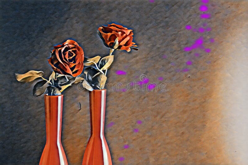 Two red roses stock illustration. Illustration of floral - 210705048