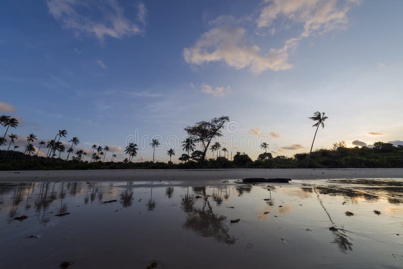 Lovely View of Beach, a Sunny Day with Clear Reflection Stock Image ...