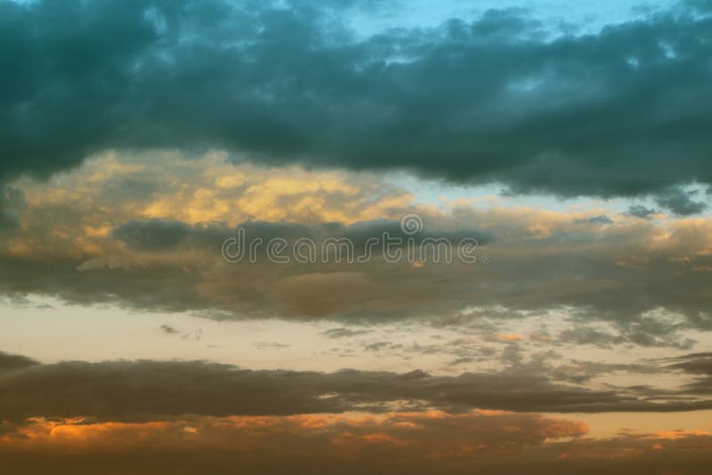 Lovely Vivid Sun Colored Clouds in the Sky for Using in Design As ...