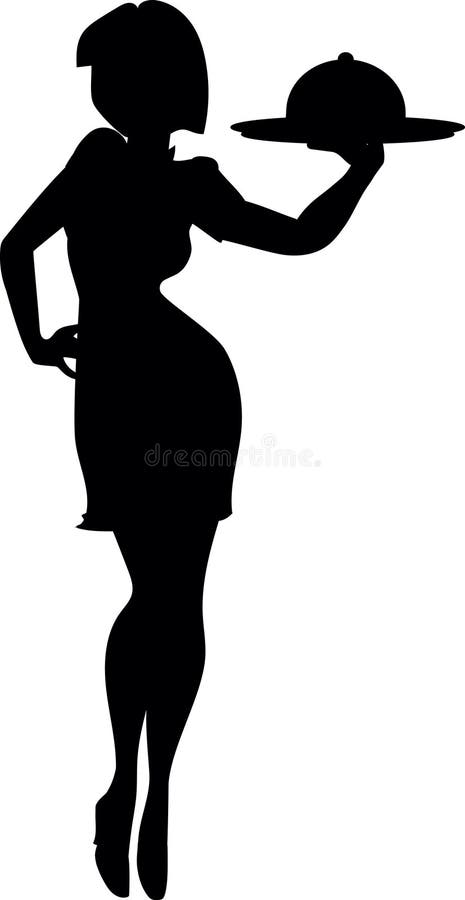 A Lovely Waitress is Happy To Work in a Restaurant. Stock Vector ...