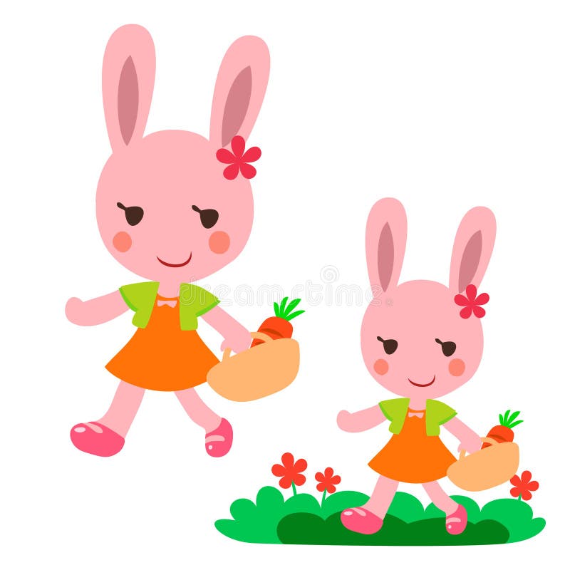 Rabbit Walking stock vector. Illustration of bunny, vector - 10407621