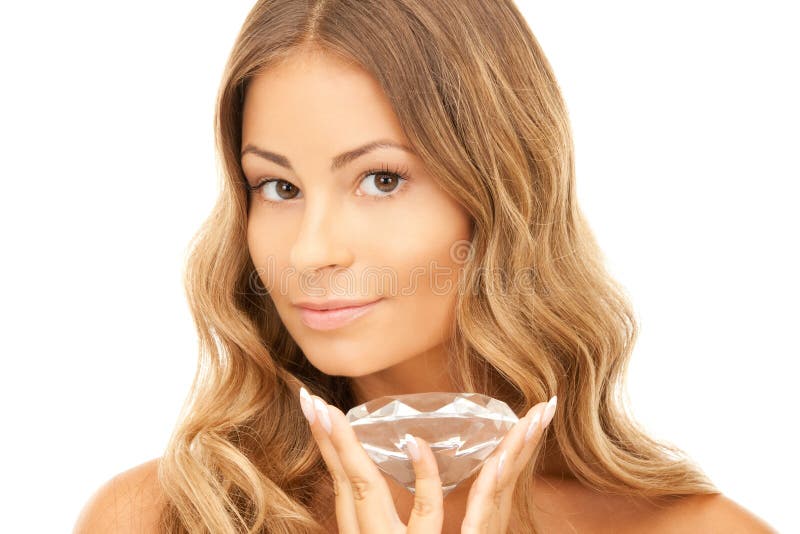 Lovely Woman with Big Diamond Stock Image - Image of graceful, alluring ...