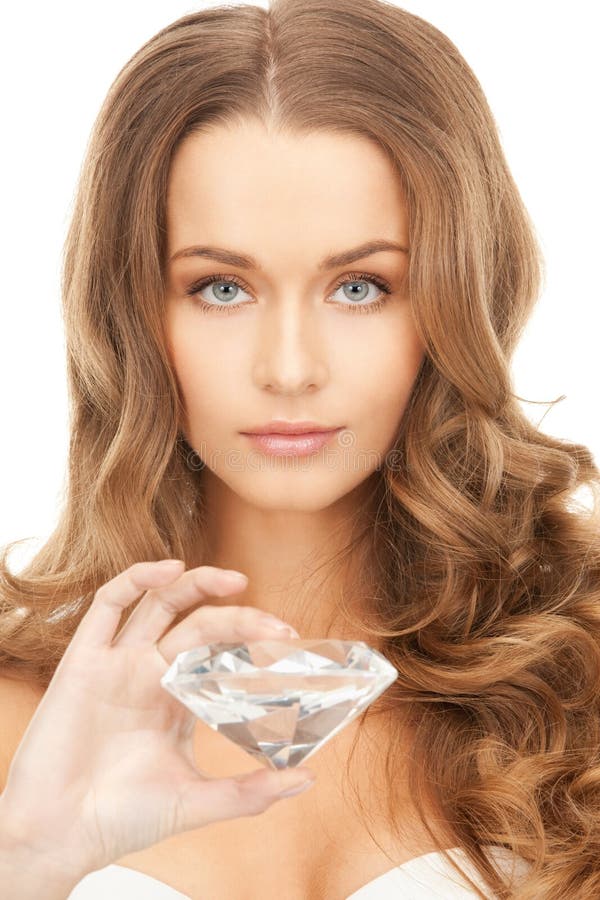 Lovely Woman with Big Diamond Stock Photo - Image of graceful, beauty ...