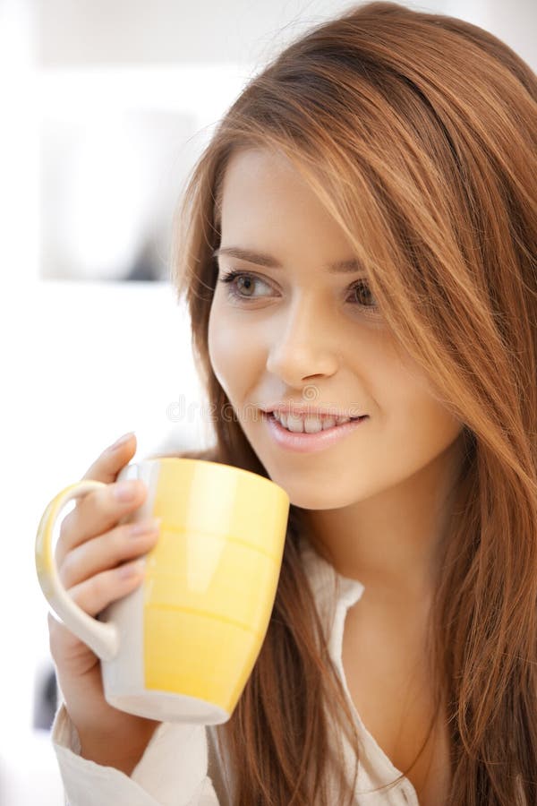 Lovely woman with mug stock image. Image of lifestyle - 40190237