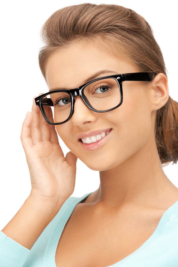 Lovely woman in spectacles stock image. Image of caucasian - 40166735