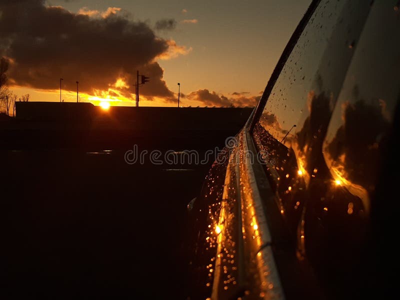 Lovely yellow sunset stock image. Image of sunset, evening - 217226225