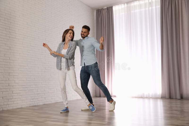 Lovely Young Couple Dancing Together Stock Image - Image of beautiful ...