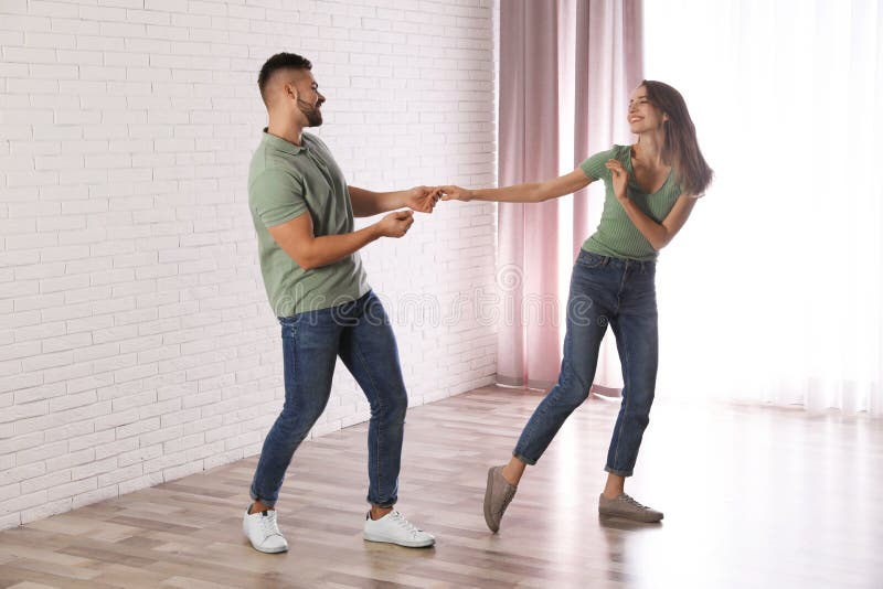 Lovely Young Couple Dancing Together Stock Image - Image of dance ...