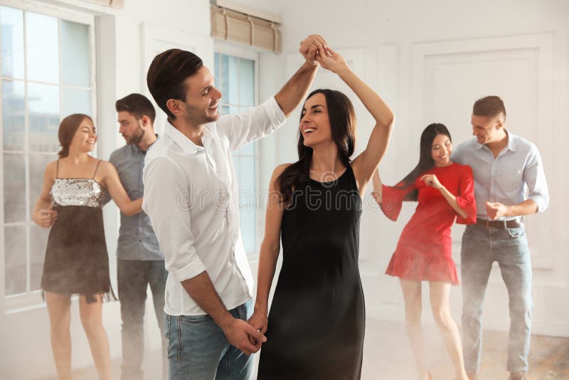 Lovely Couple Dancing Together at Party Stock Photo - Image of formal ...