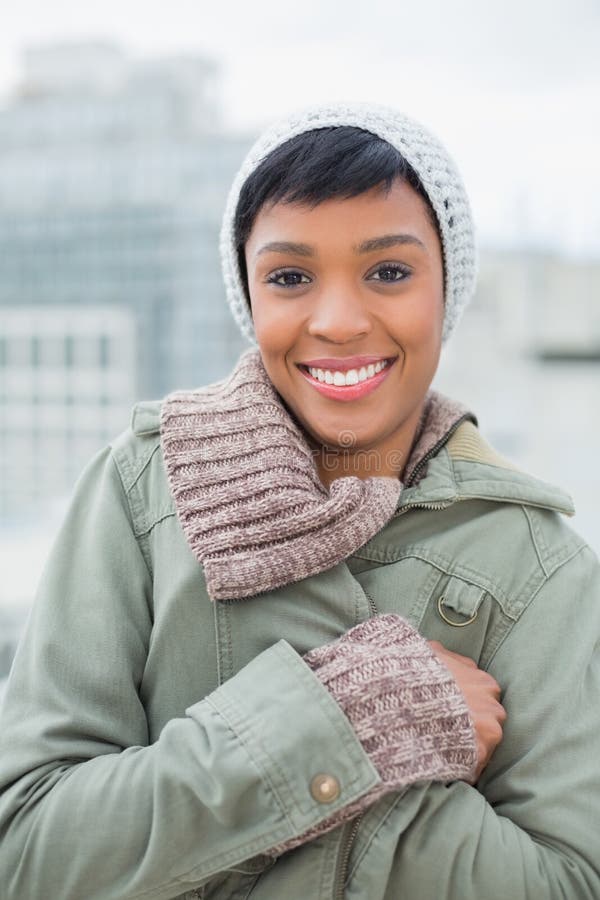 Lovely Young Model in Winter Clothes Posing and Looking at Camera Stock ...