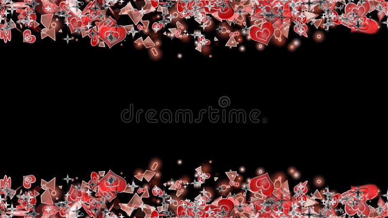 Lover Display Frame with Red Hearts and Particle Lights Stock ...