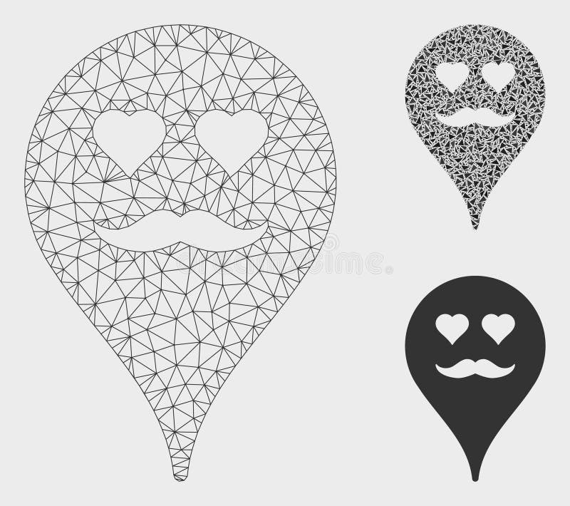 Lover Smiley Map Marker Vector Mesh Network Model and Triangle Mosaic ... Lover Smiley Map Marker Vector Mesh Network Model and Triangle Mosaic ...