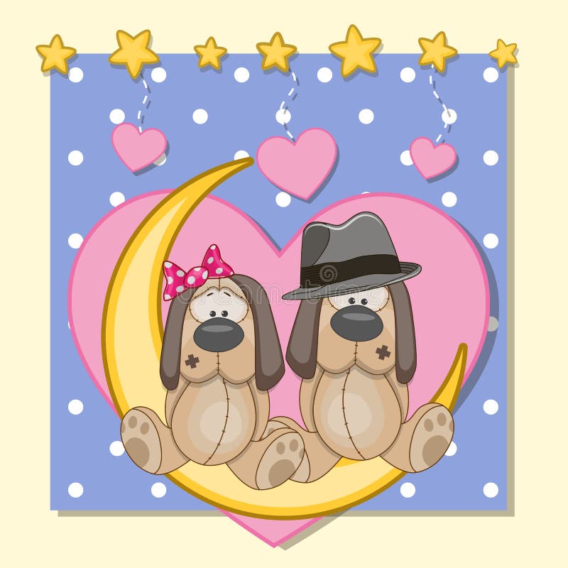 Lovers Dogs stock vector. Illustration of greeting, card - 49127389