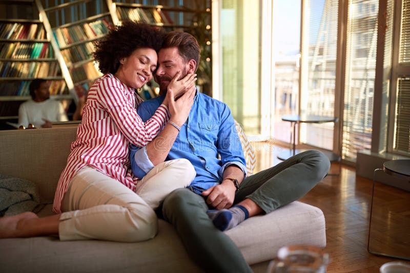Two Lovers Enjoying Each Others Company Stock Photo - Image of blonde ...
