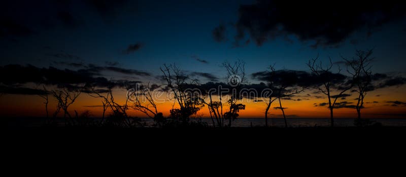 Lovers Key Beach Panorama after Sunset Stock Photo - Image of fort ...
