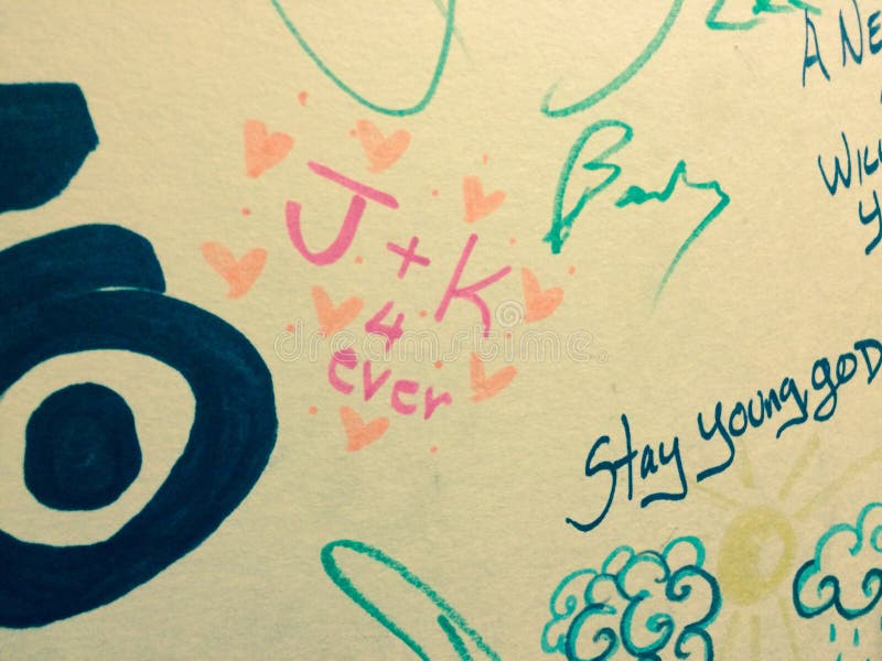 2 lovers leave their marks stock image. Image of graffiti - 61716113