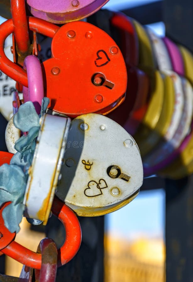 Lovers Locks on the Pole of the Bridge and Key Thrown into the River ...