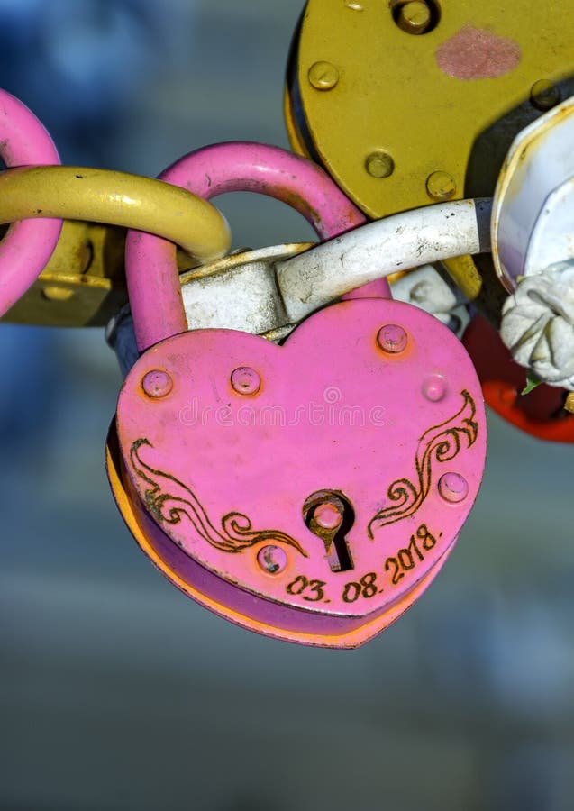 Lovers Locks on the Pole of the Bridge and Key Thrown into the River ...