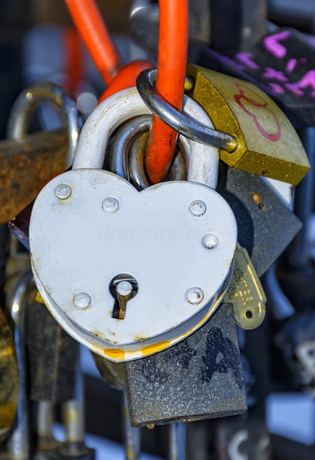 Lovers Locks on the Pole of the Bridge and Key Thrown into the River ...