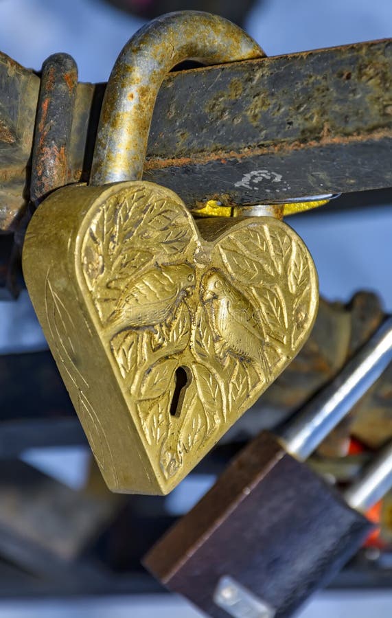 Lovers Locks on the Pole of the Bridge and Key Thrown into the River ...