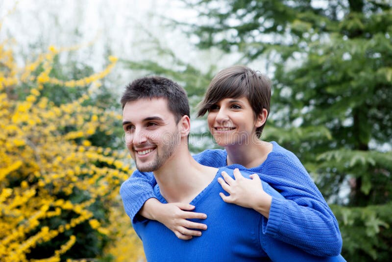 Lovers in the park stock photo. Image of male, girl, boyfriend - 53141348