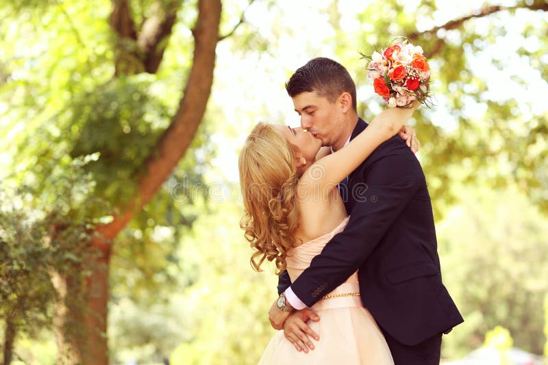 Lovers in park stock photo. Image of light, city, portrait - 39834514