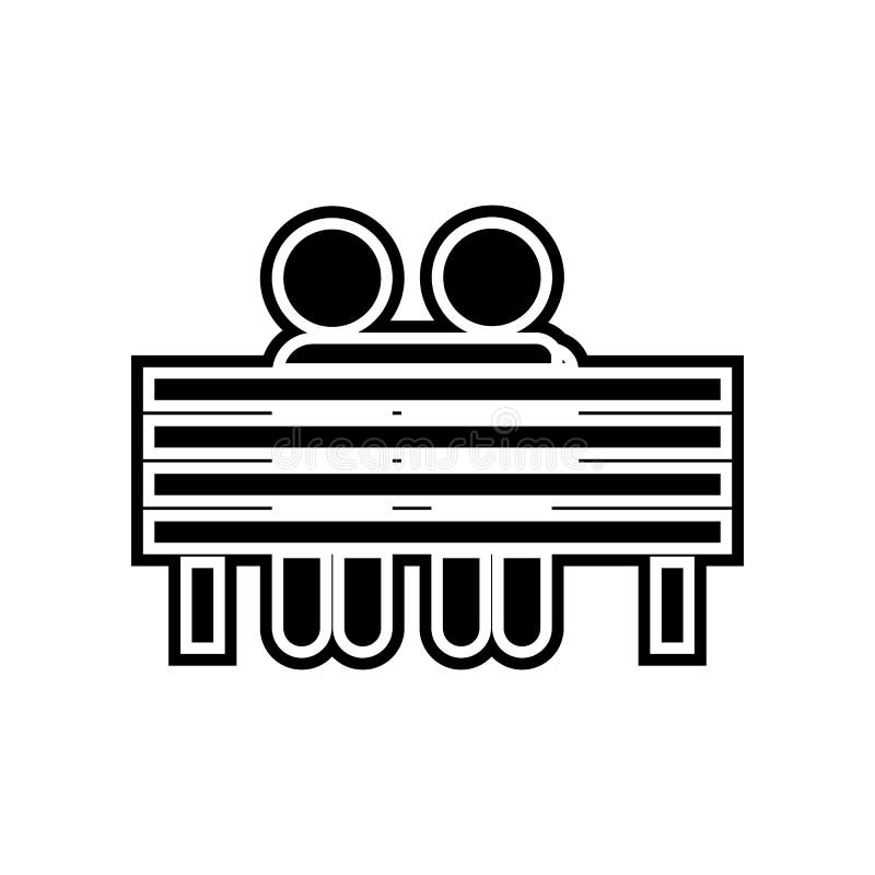 Lovers Sit on a Bench Icon. Elements of Valentine in Neon Style Icons ...