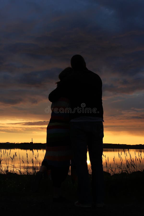 Lovers sunset stock image. Image of courting, silhoutte - 5968353