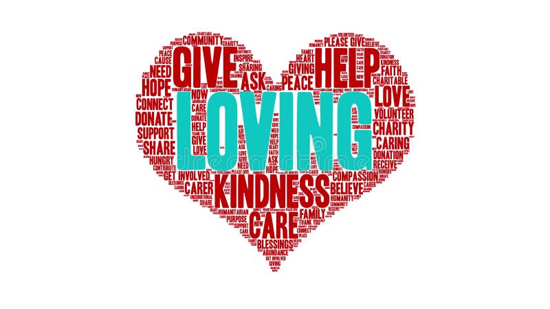 Loving Animated Word Cloud stock video. Video of giving - 163378341