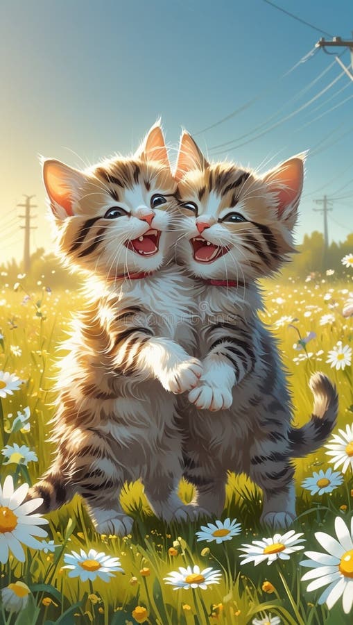 Loving Cats stock illustration. Illustration of domestic - 355950548