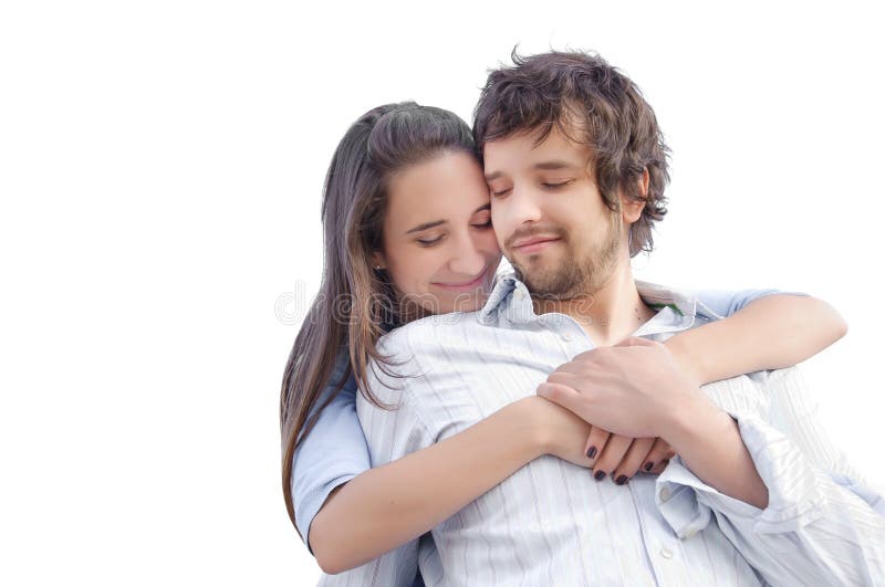 Sad Woman Hugging Her Boyfriend Couple Problems Stock Image - Image of ...