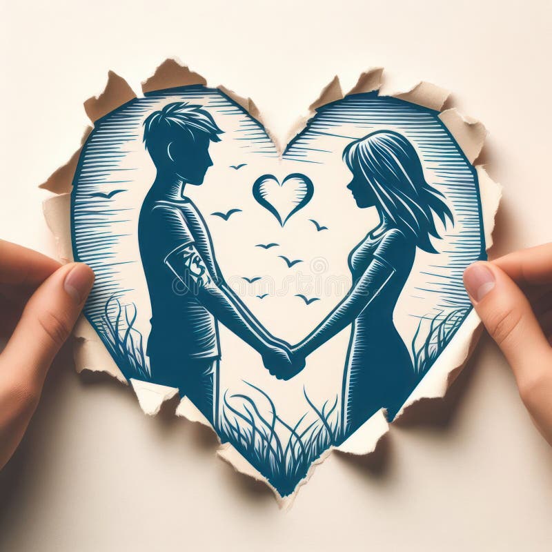 A Loving Couple Holding Each Other& X27;s Hands. Stock Illustration ...
