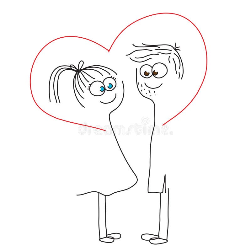 A Loving Couple. Relationship and Red Thread Stock Vector ...