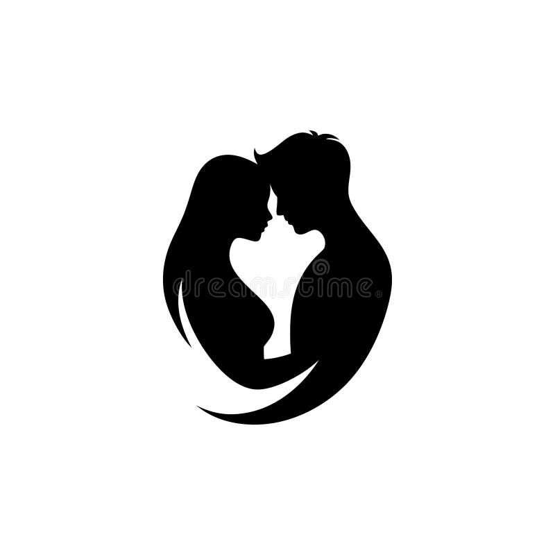 Silhouetted Embrace: the Eternal Love and Connection Stock Illustration ...