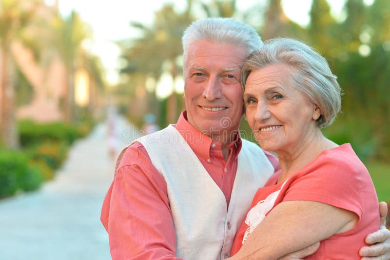 Loving elder couple stock photo. Image of elderly, outside - 40960774