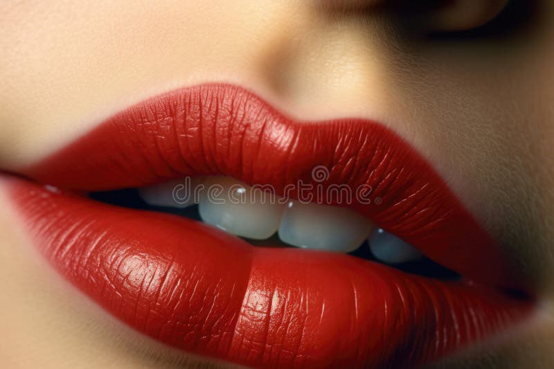 Loving Embrace of Lips and Eyes a Perfect Melody. AI Generation Stock ...