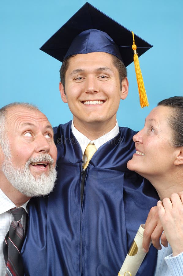 Hispanic Student and Family Celebrating Graduation Stock Photo - Image ...
