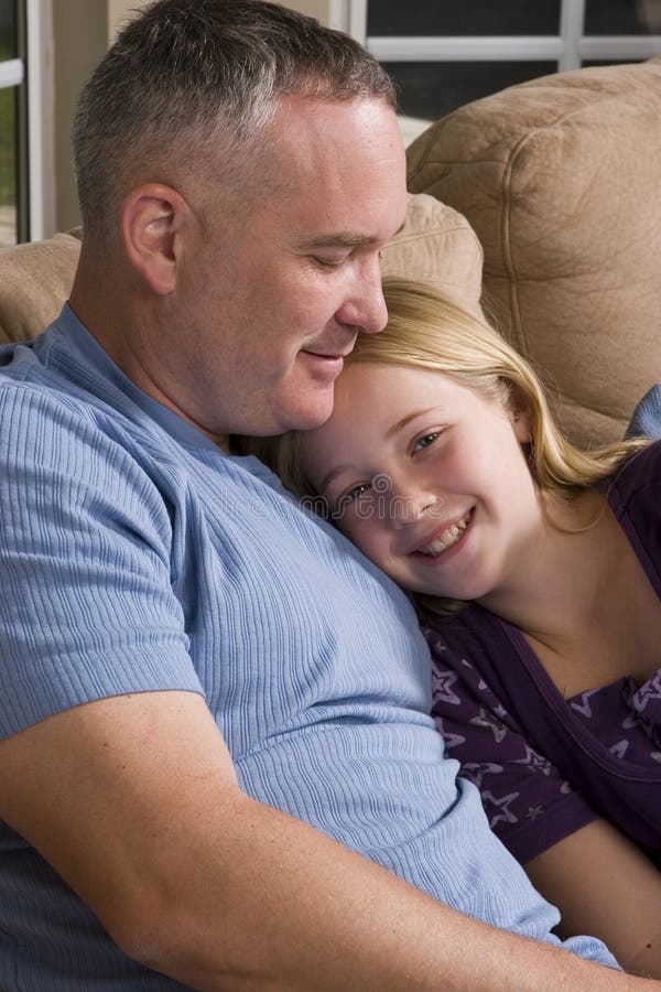 Loving Father Spending Time with His Daughter at Home. Stock Photo ...