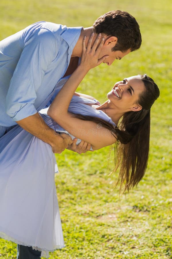 Loving and Happy Couple Dancing in Park Stock Photo - Image of people ...