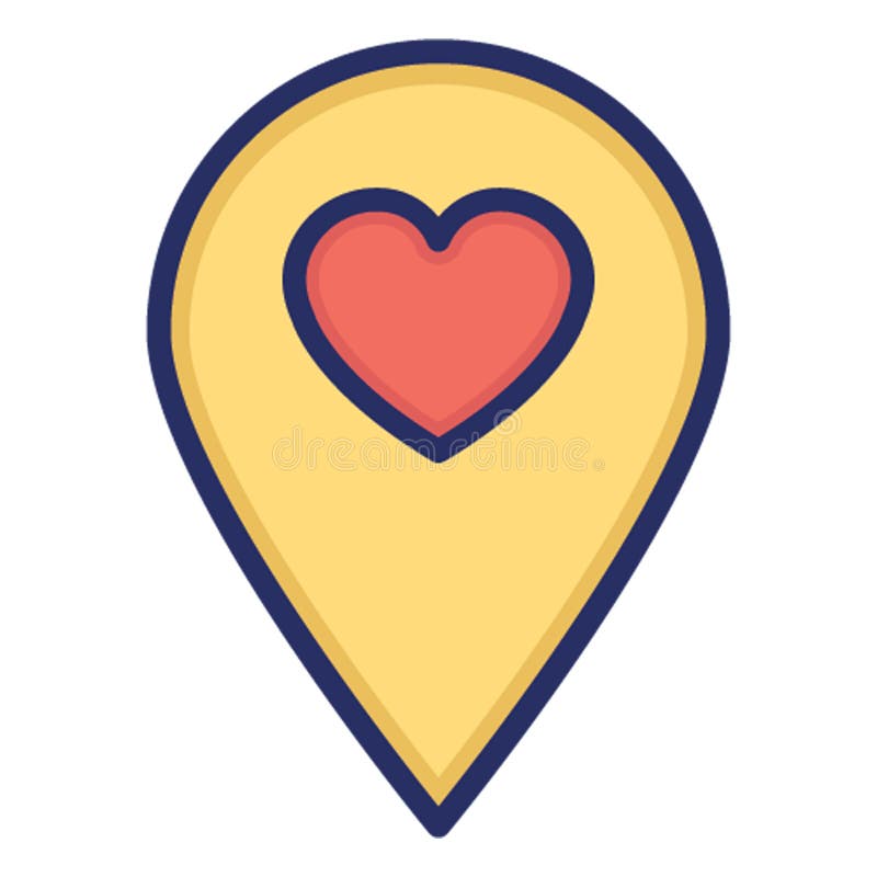 Loving Map, Date Point Isolated Vector Icon Which Can Be Easily ...