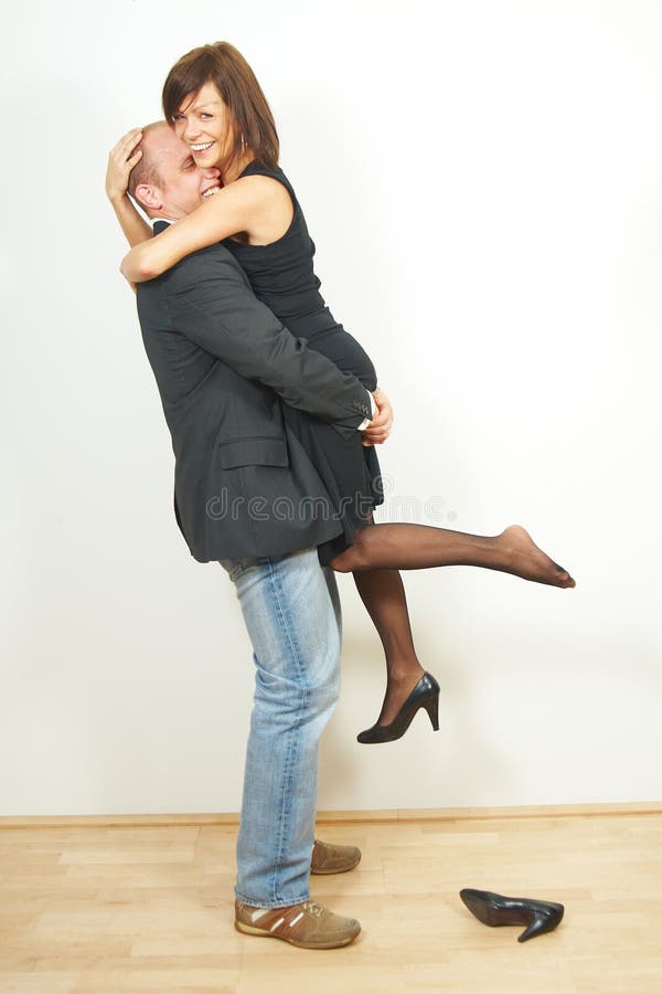 Couple Happy Lifts Man Woman Stock Photos - Free & Royalty-Free Stock ...