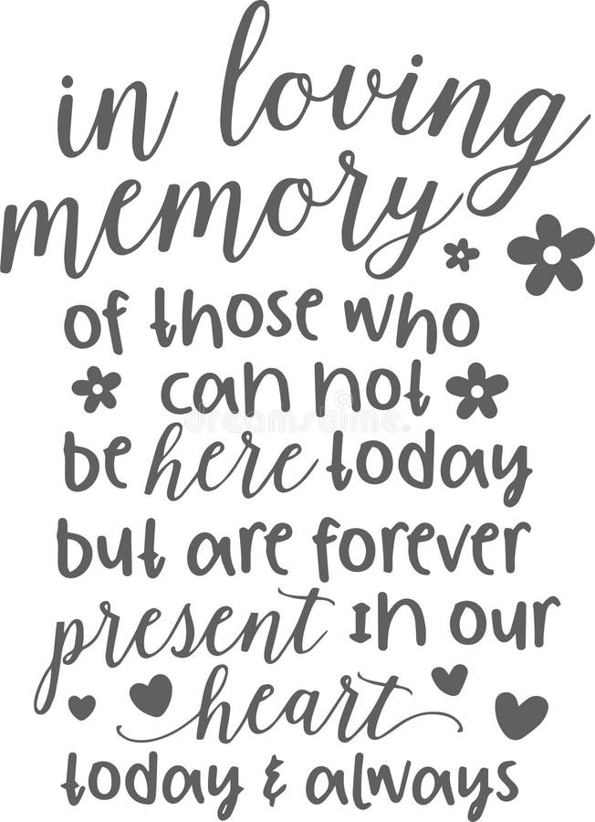 In Loving Memory Inspirational Quotes Stock Vector - Illustration of ...