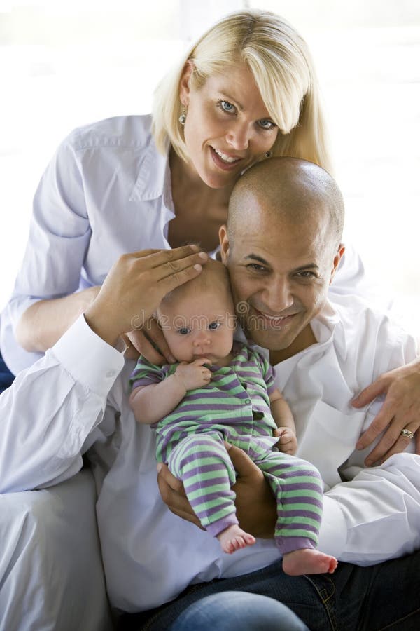 Loving Parents with Baby in Dad S Arms Stock Photo - Image of adult ...