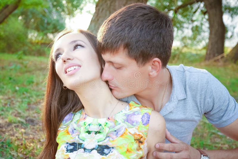 Loving people stock image. Image of casual, orchard, nature - 51325061